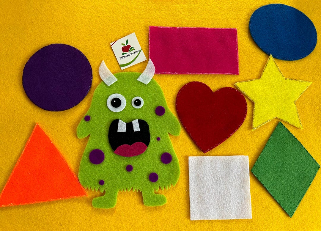 Shape Monster Felt Story Circle Time - Etsy