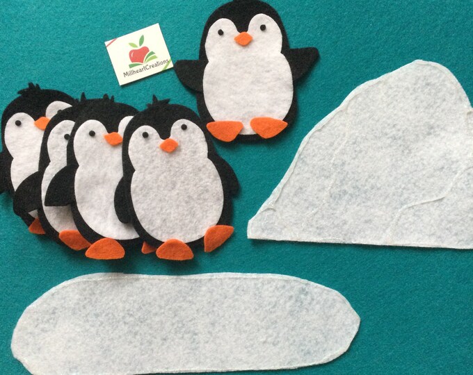5 Little Penguins Felt Story With Bonus Icebergs - Etsy