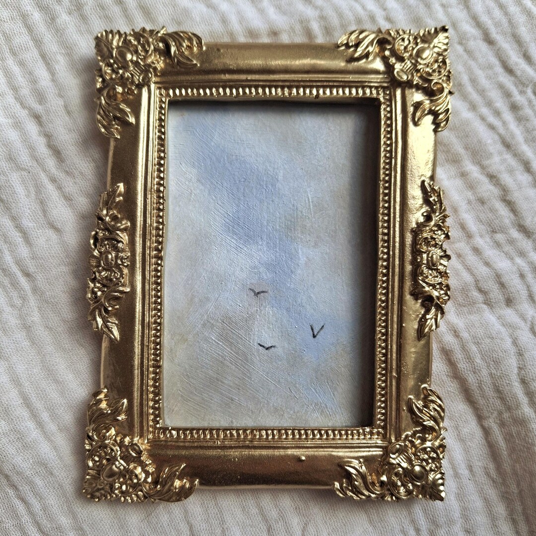 Miniature Clouds Oil Painting – Artwork in Handmade Frame – Nature Wall ...