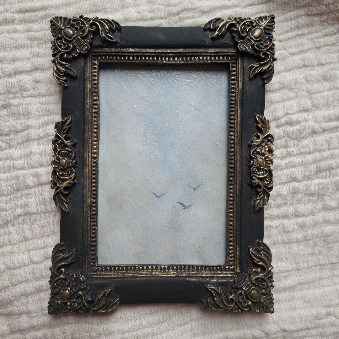 Miniature Clouds Oil Painting – Artwork in Handmade Frame – Nature Wall ...