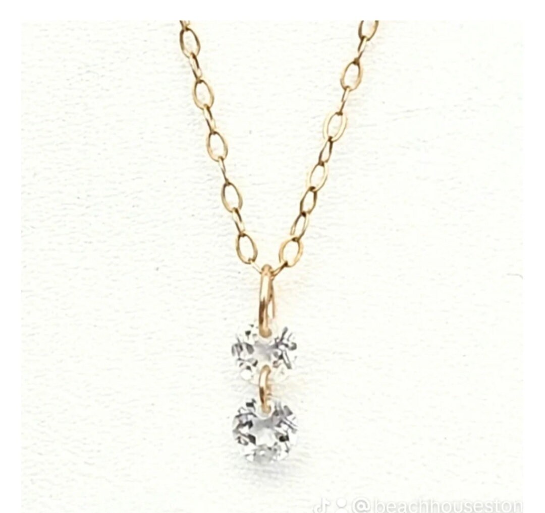 Floating Gemstone Pendant Necklace - Etsy