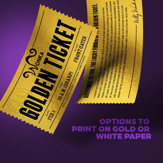 Editable Golden Ticket Template