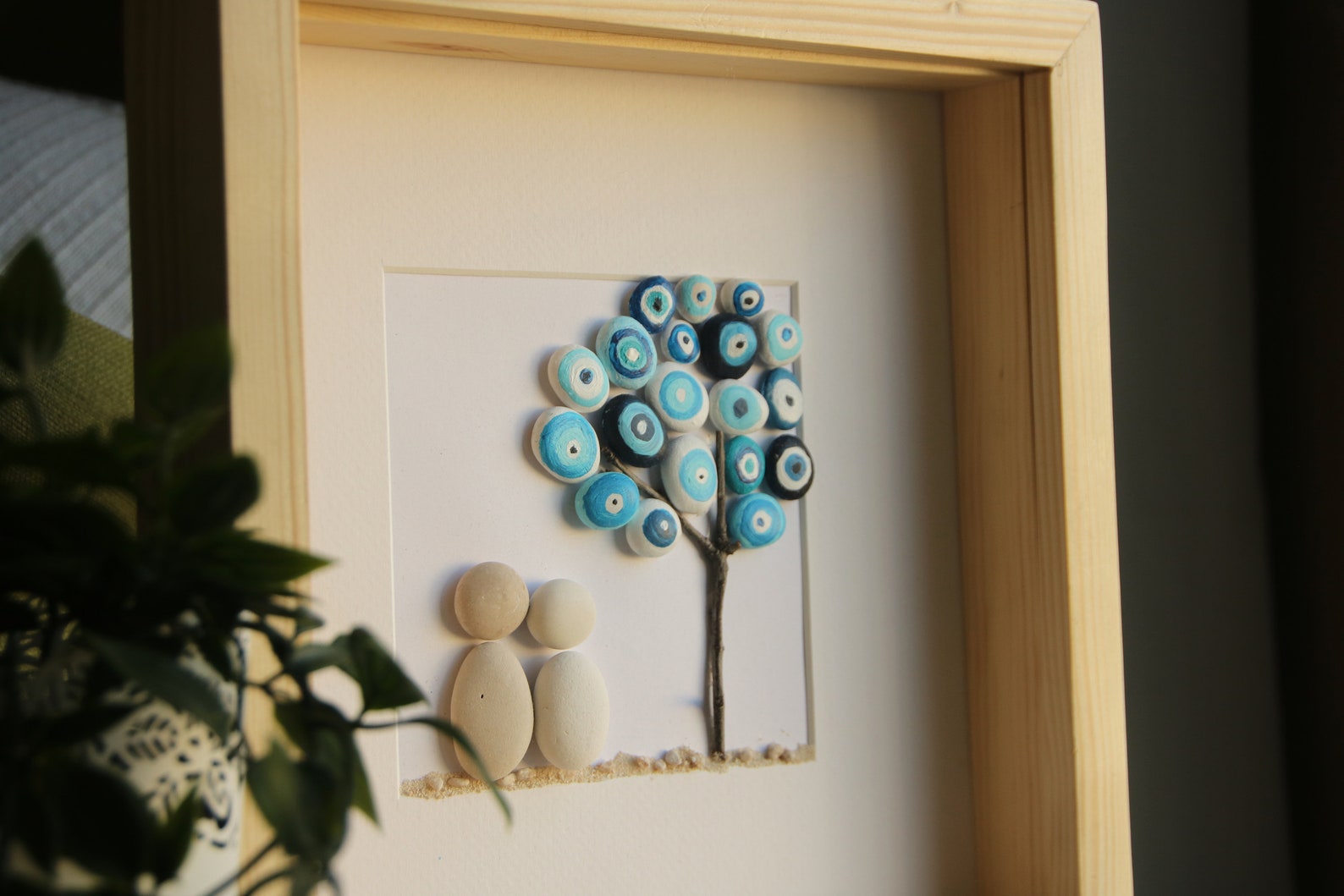 Evil Eye Pebble Art Anniversary Gift for Her New Home - Etsy