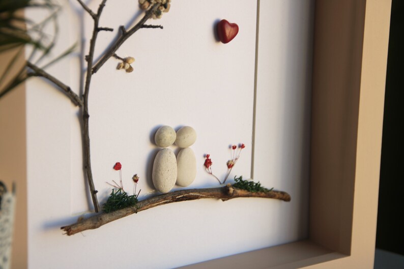 Couple Beside Tree Pebble Art Tree Handmade Pebble Art | Etsy