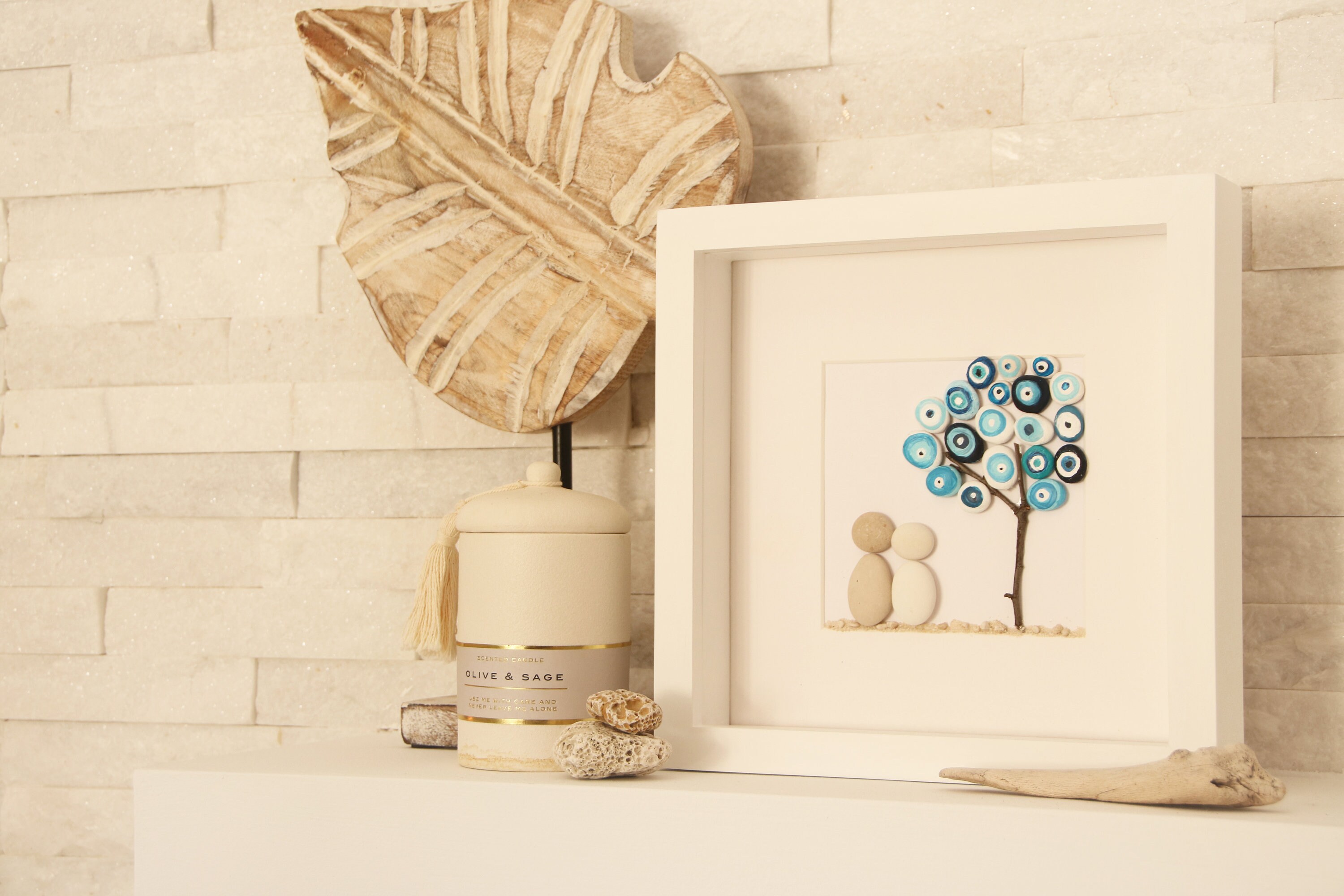 Evil Eye Pebble Art Anniversary Gift for Her New Home - Etsy