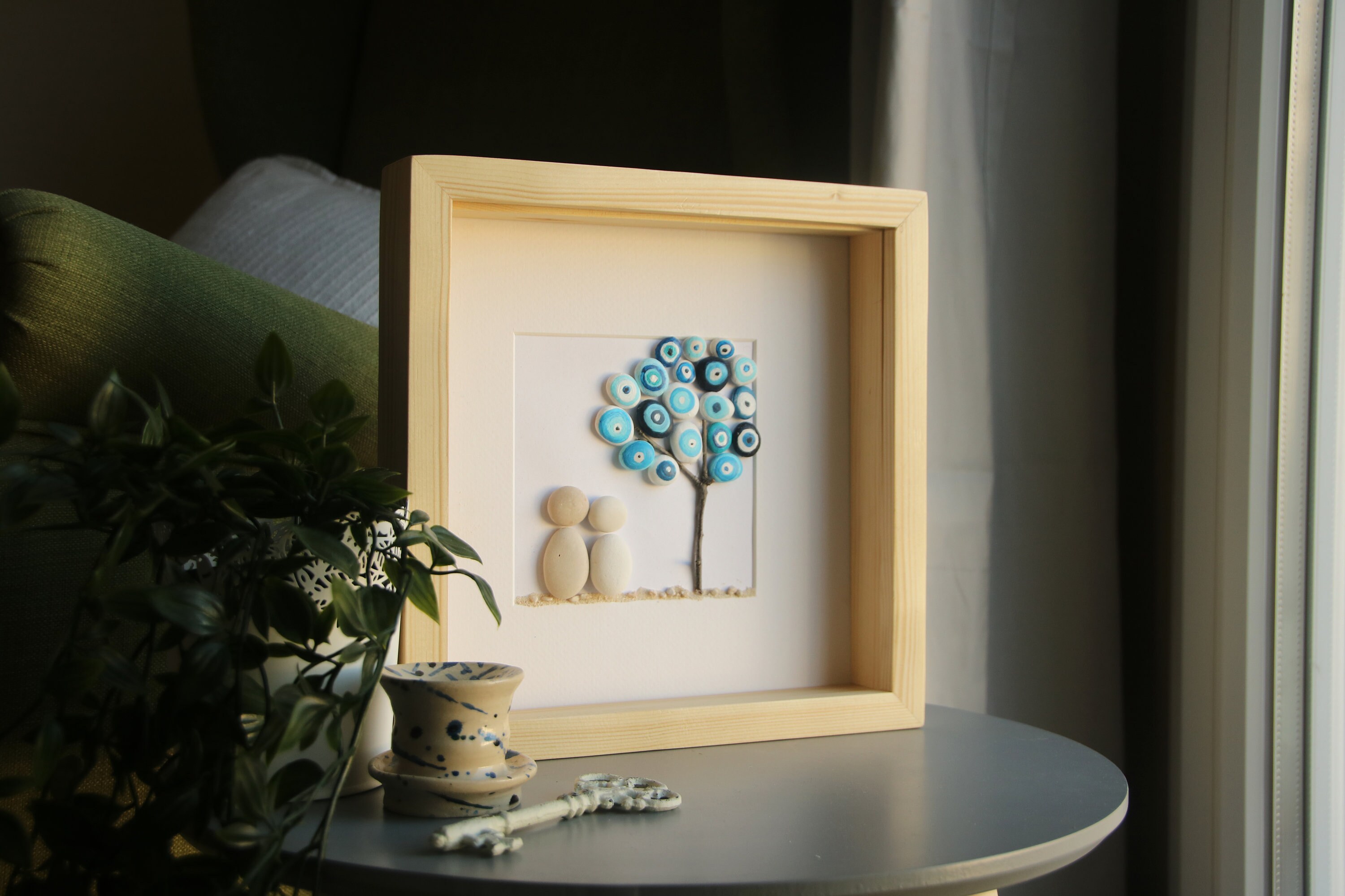 Evil Eye Pebble Art Anniversary Gift for Her New Home - Etsy