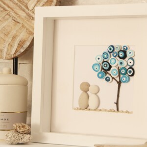 Evil Eye Pebble Art, Anniversary Gift for Her, New Home Personalized ...