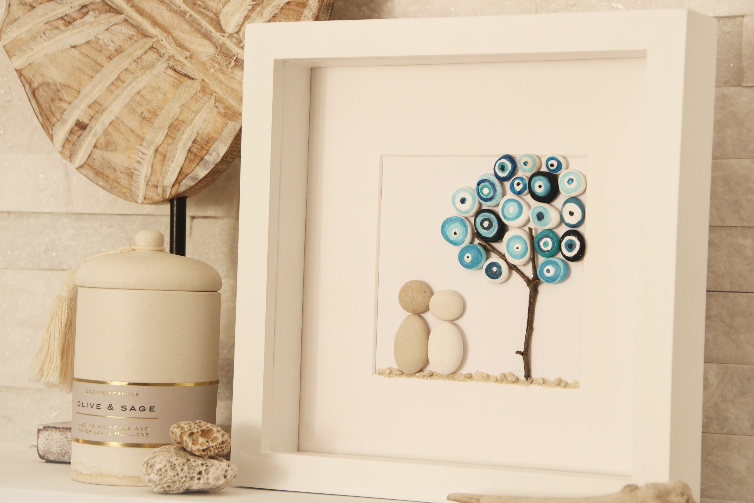 Evil Eye Pebble Art Anniversary Gift For Her New Home | Etsy