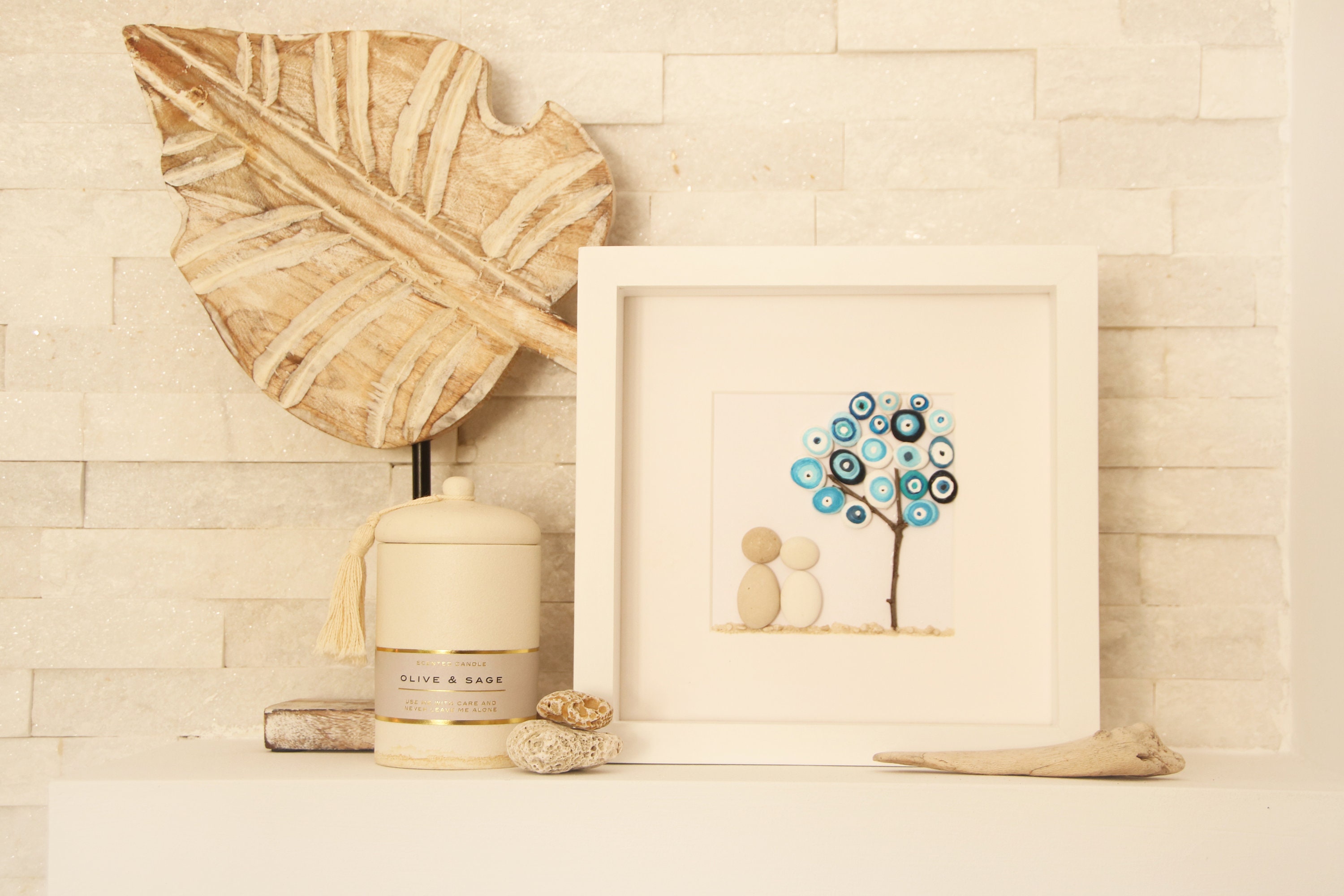 Evil Eye Pebble Art Anniversary Gift for Her New Home - Etsy