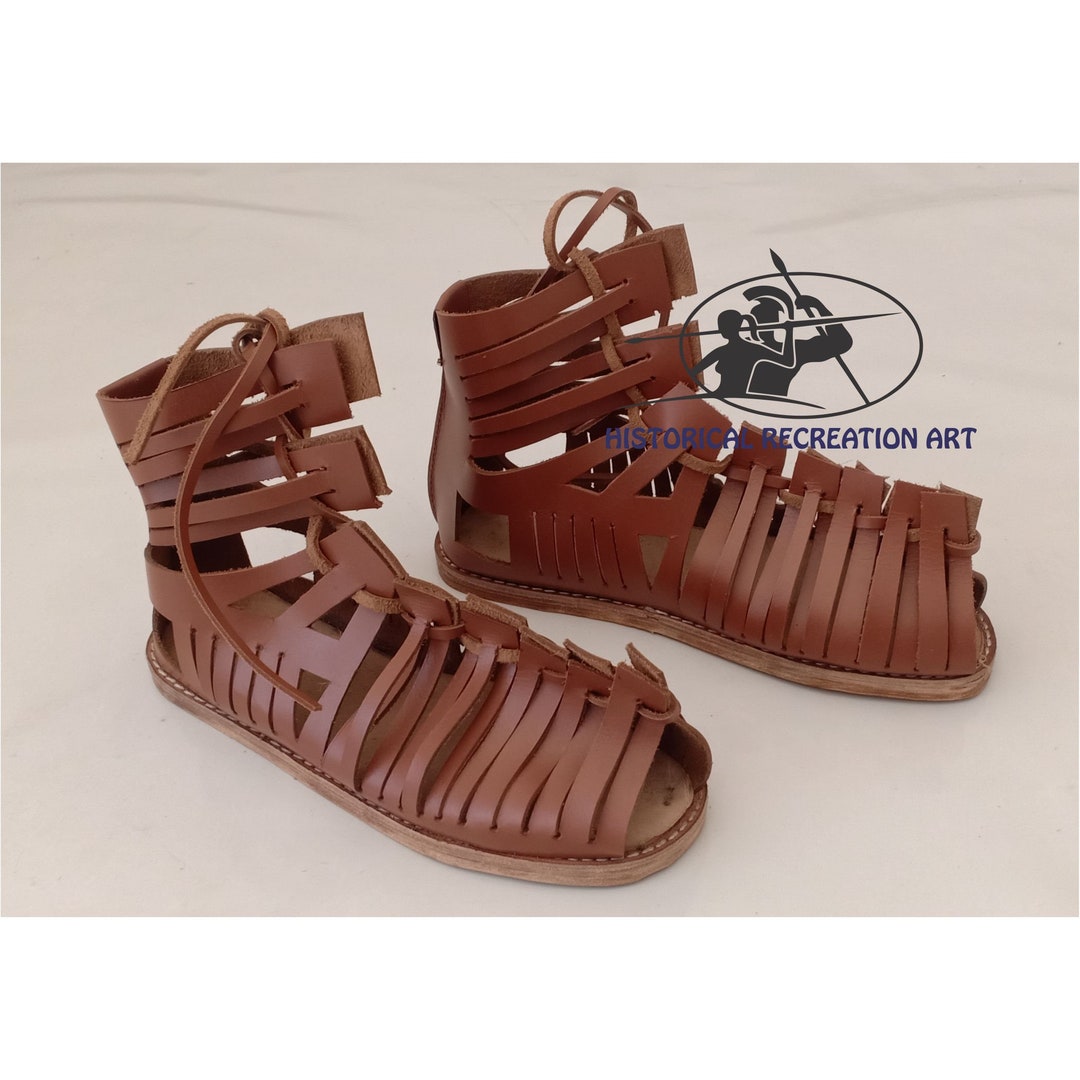 SIMPLE CALIGAE Hand-crafted From Thick 3mm Leather | - Etsy