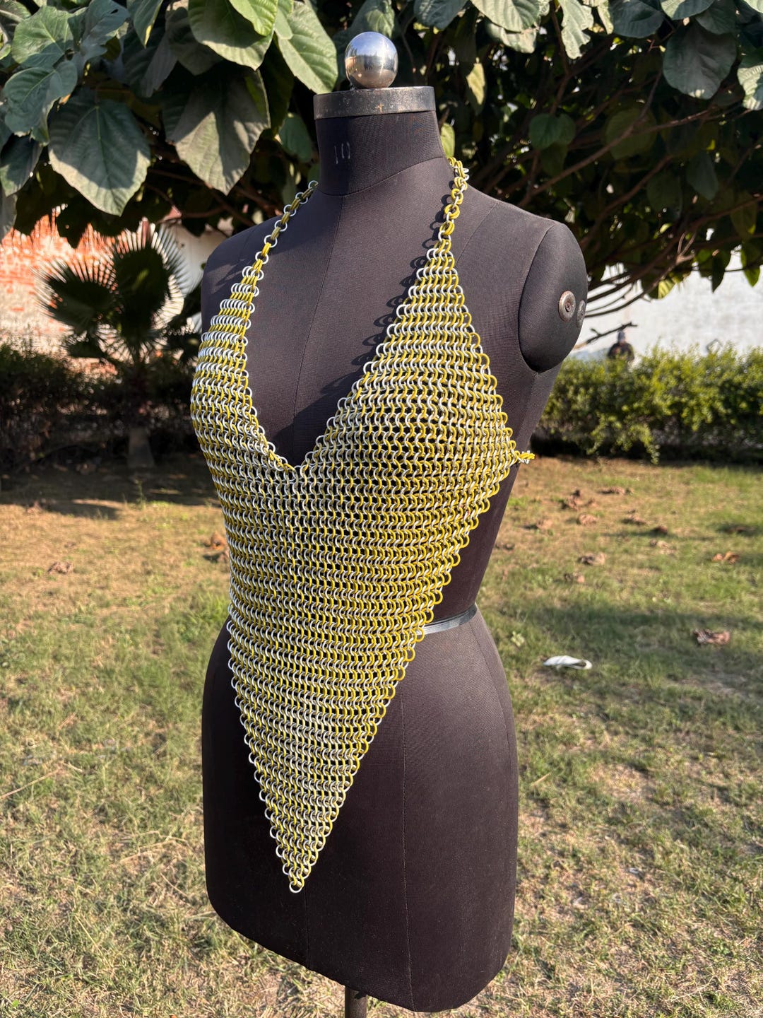 Yellow Rubber Butted Aluminum Chainmail Top Medieval Cosplay Costume - Etsy