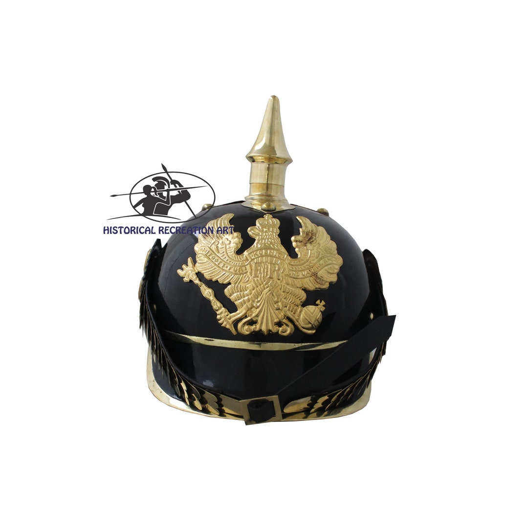 German Pickelhaube Mild Steel Helmet With Brass Crafted - Etsy