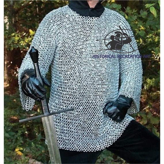 Handamde Mild Steel 8 MM 17 Gauge Roman Lorica Hamata Round Rings ...