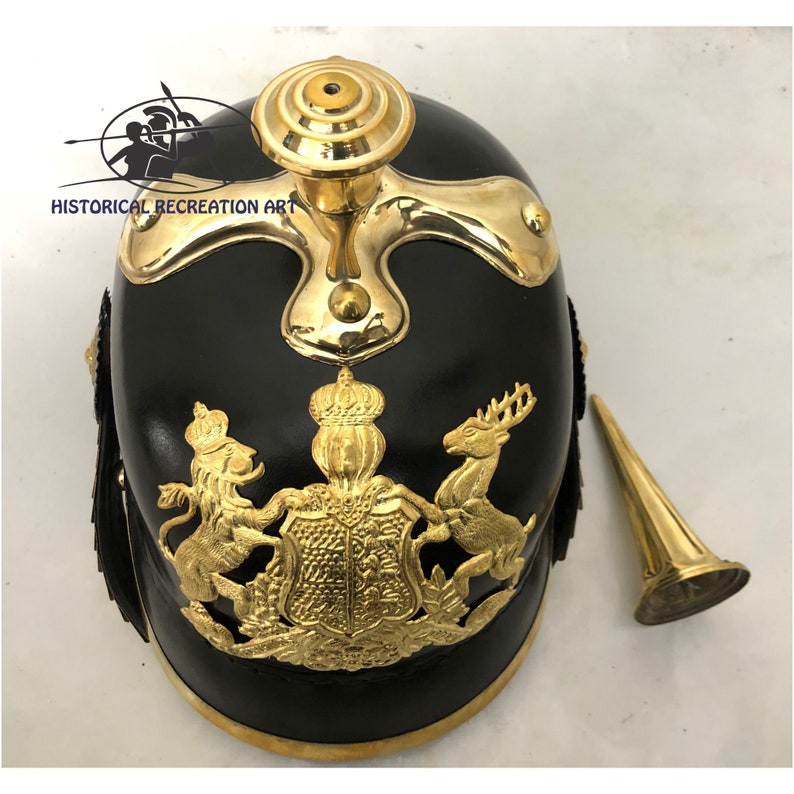GERMAN Prussian PICKELHAUBE Helmet , Imperial Officer Spike Helmet ...