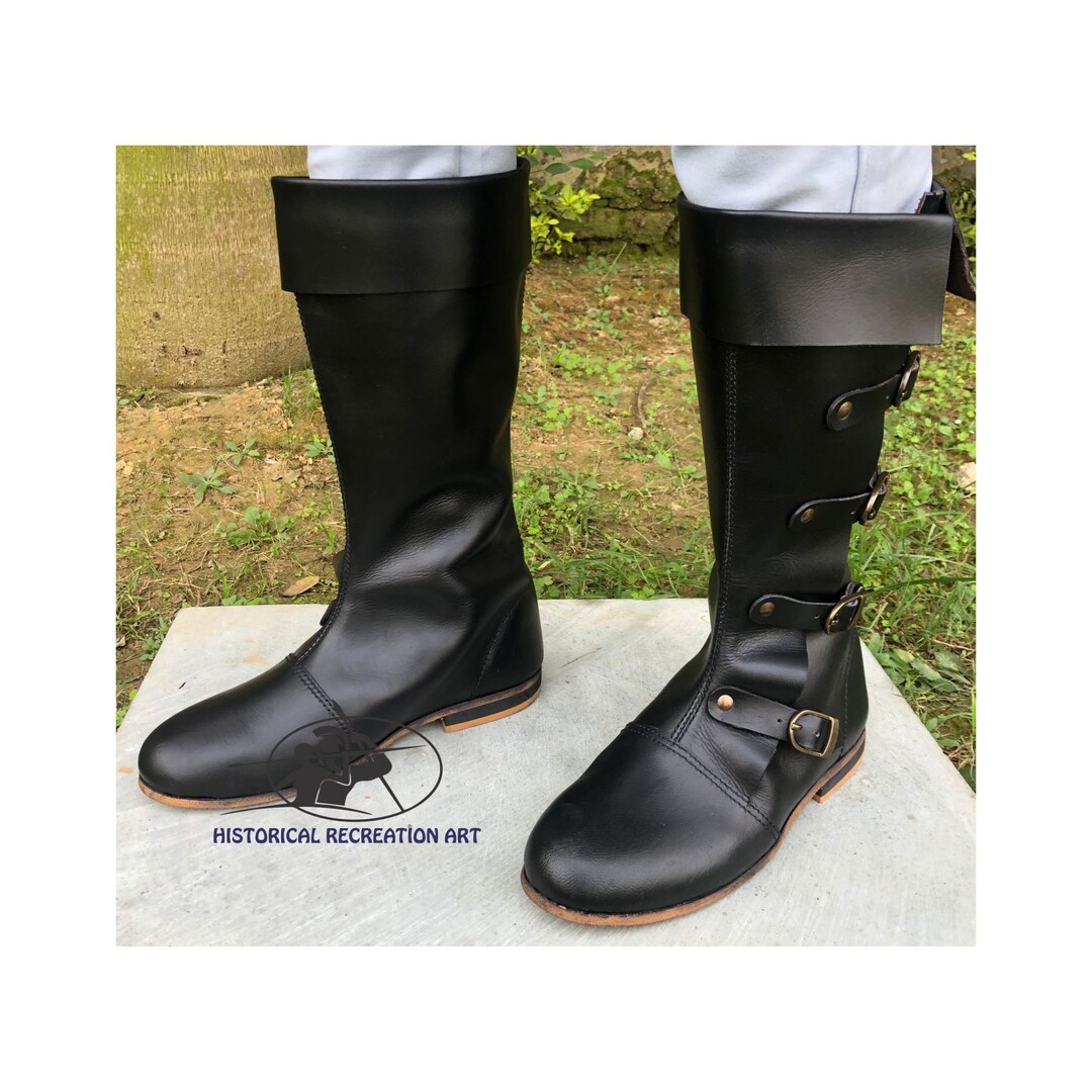 Medieval Long Boots | Handmade Knight Leather Long Boots Re-enactment ...
