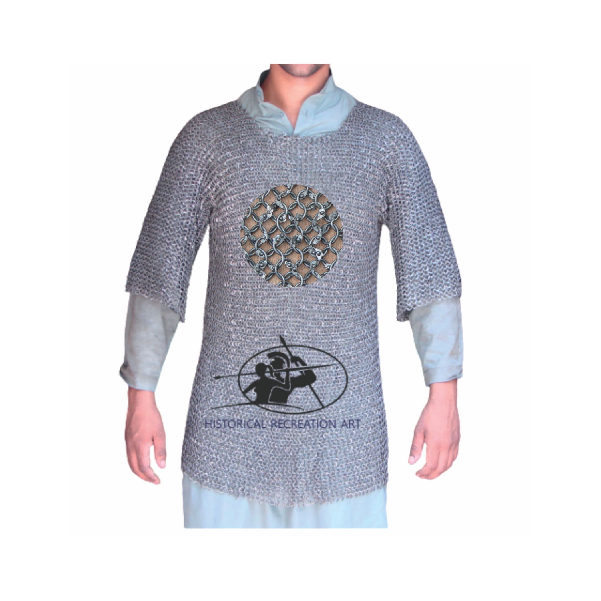 Handamde Mild Steel 8 MM 17 Gauge Roman Lorica Hamata Round Rings ...