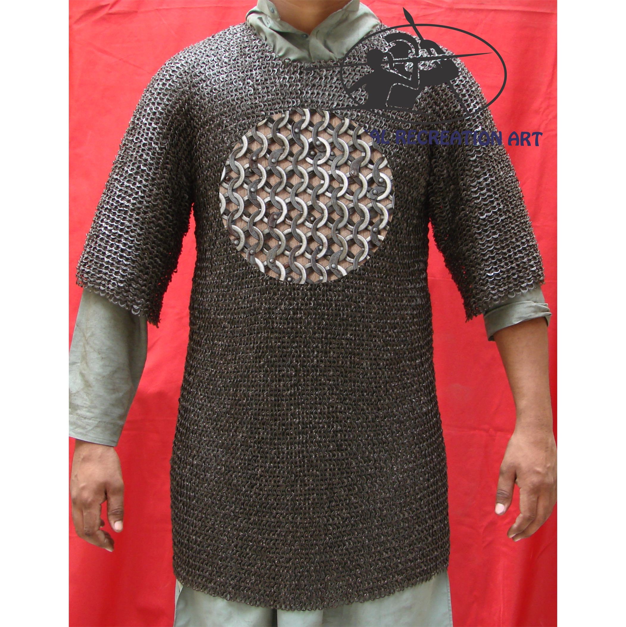 Handamde Mild Steel 8 MM 17 Gauge Roman Lorica Hamata Round Rings ...