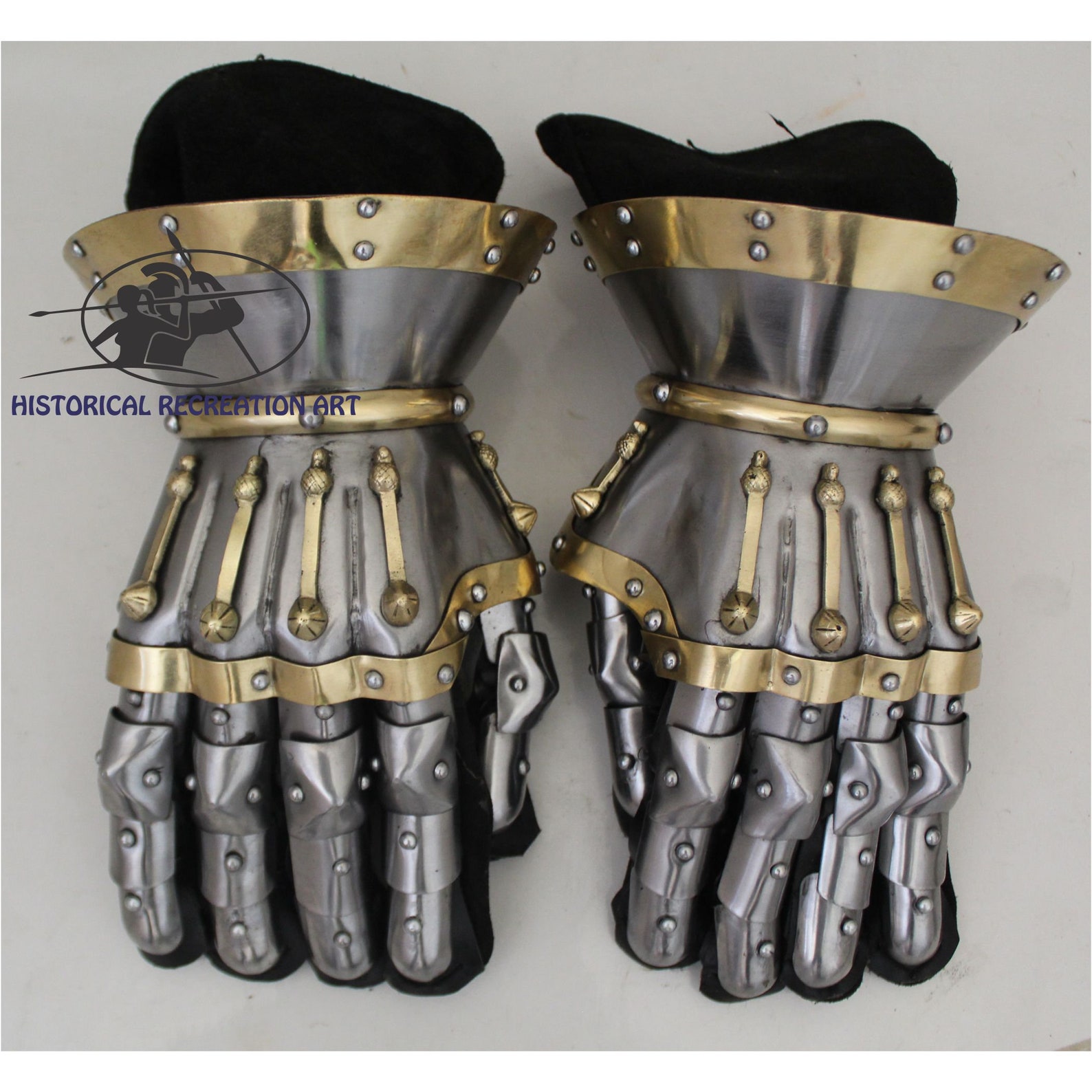 Handmade Medieval Gauntlet With Leather Gloves Halloween - Etsy