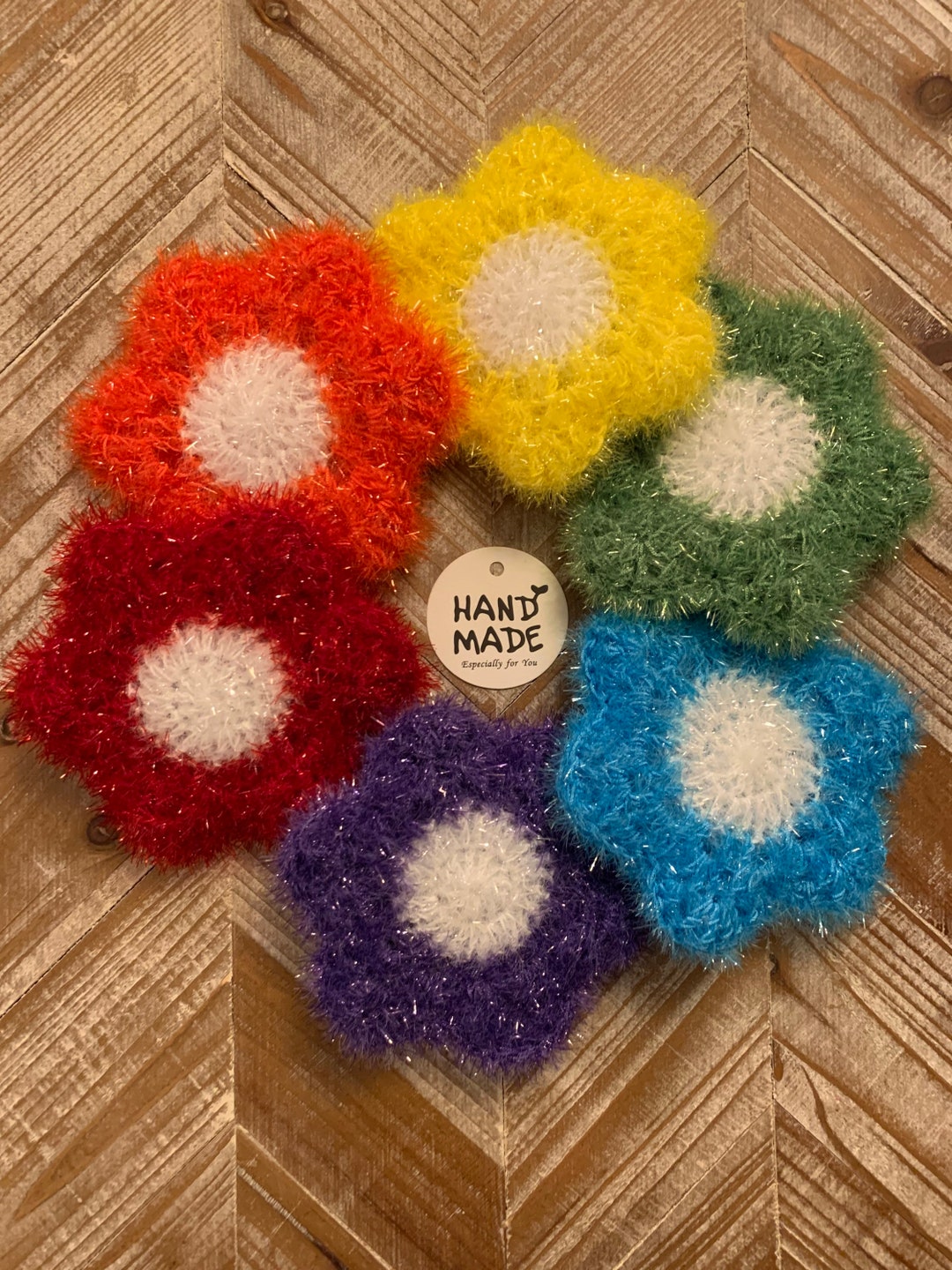 Flower Scrubbies, Set of 6 - Etsy