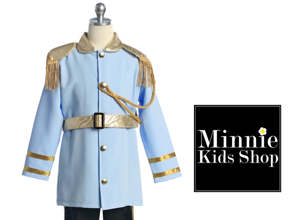 Boy's Prince Charming Costume: Blue & Black With Gold Details - Etsy