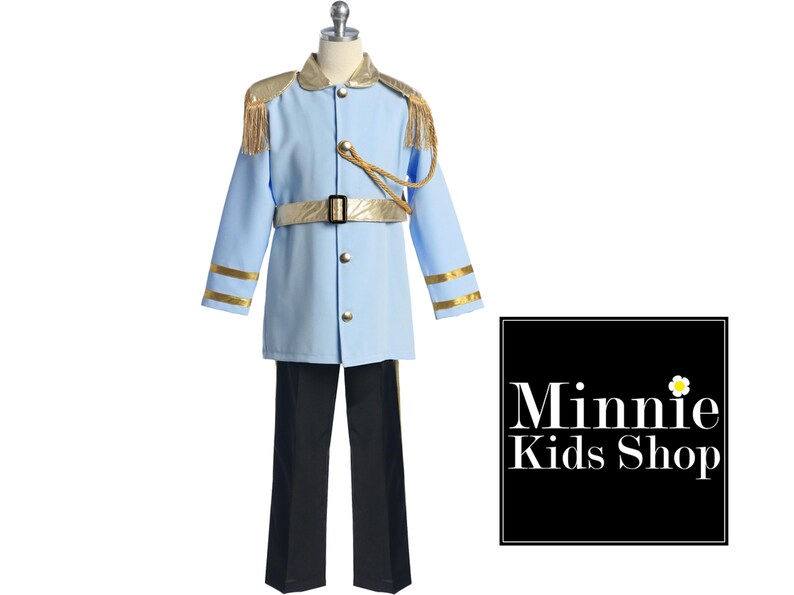 Boy's Prince Charming Costume in Blue and Black With Gold. Perfect to ...