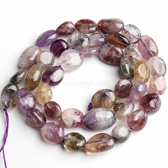 Gemstone Beads Purple Phantom Quartz Tumbled Pebble 15 Strand | Etsy