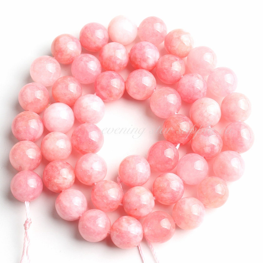 Gemstone Beads, Pink Angelite on 15” Strand, Wholesale DIY Jewelry ...