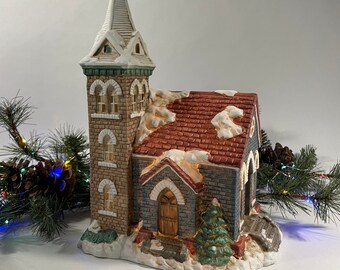 Ceramic Christmas Church - Etsy