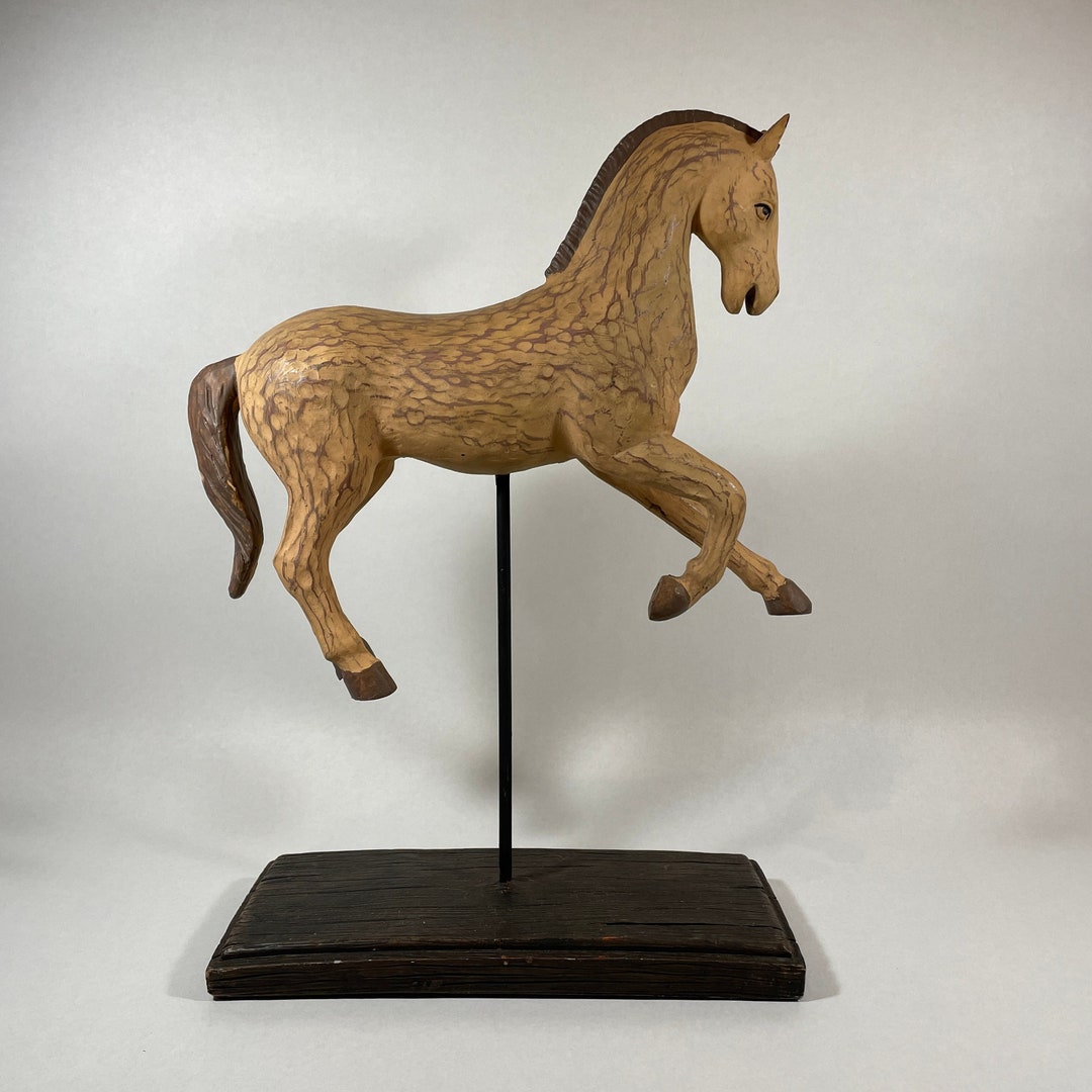 Horse Horse Statue Wood Horse Stallion Equestrian - Etsy