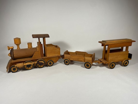 Train Train Set Wood Train Set Handmade Wood Trian Set - Etsy