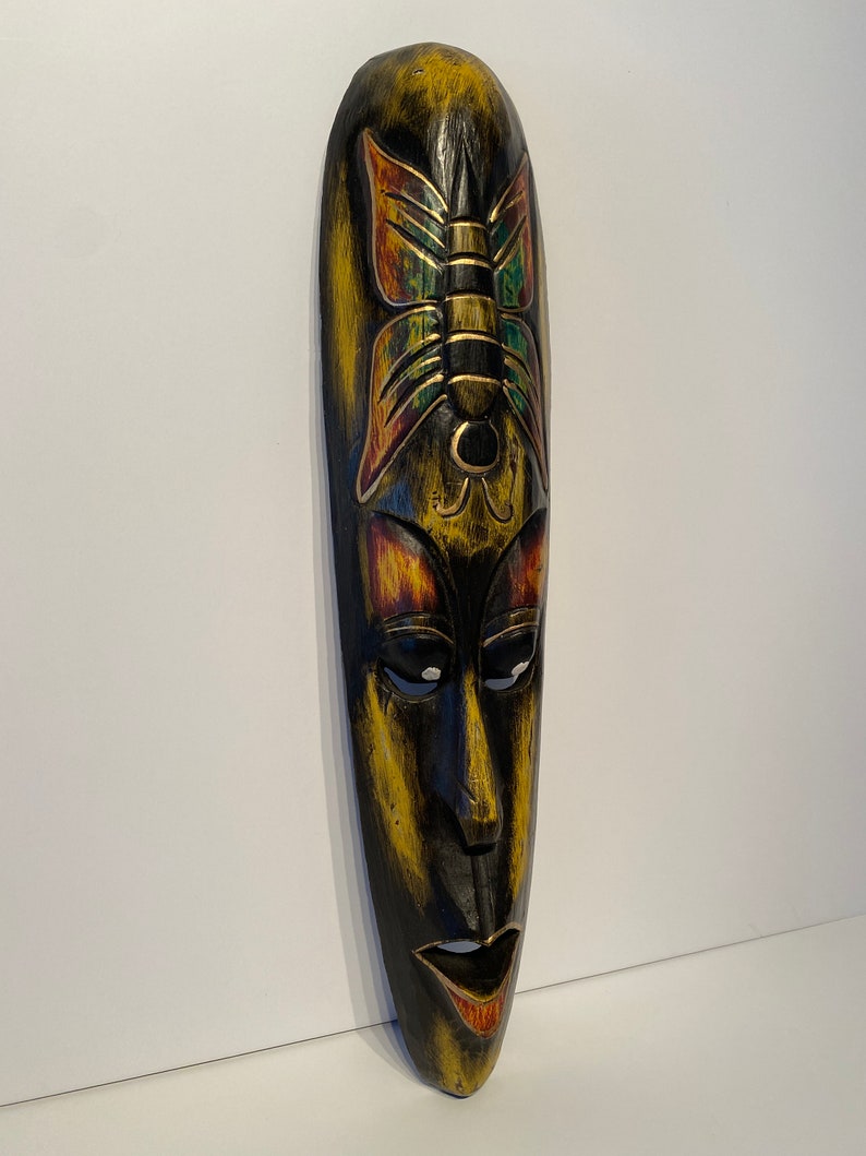 Beautiful Handmade African Mask Decor with Butterfly | Etsy