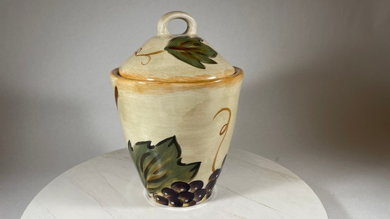 Handmade Painted Grapes Kitchen Canister, Grapes Cansiter, - Etsy