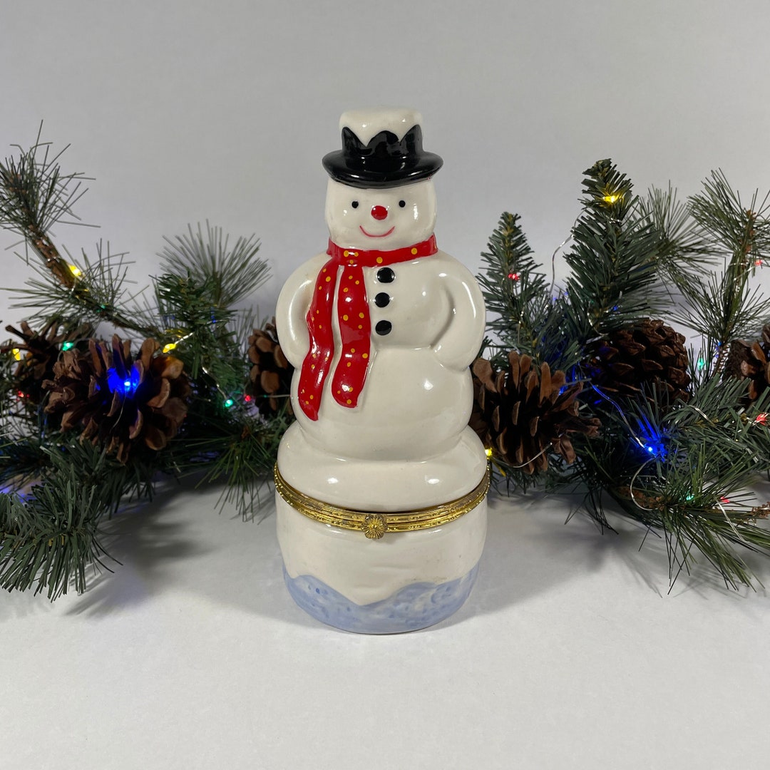 Snowman, Snowman Box, Trinket Box, Jewelry Box, Vintage Snowman ...