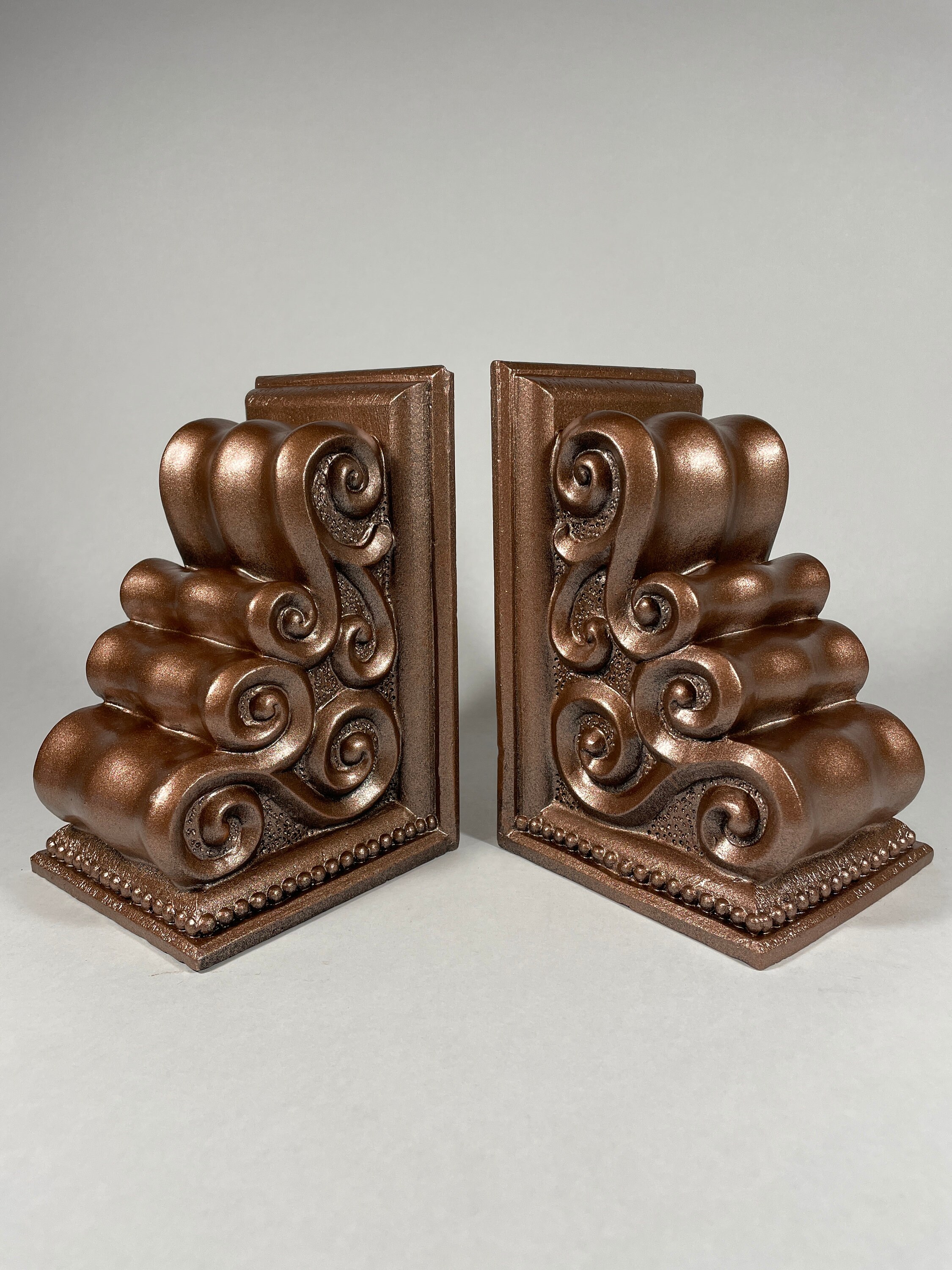 Bookends, Swirl Bookends, Modern Bookends, Copper Bookends, Vintage ...