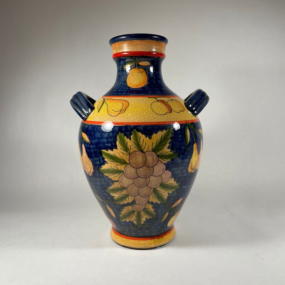 Vase, Multicolor Vase, Floral Vase, Fruit Vase, Flower Vase, Vintage ...