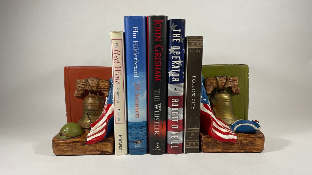 Spirit of 76 Bookends, Handmade American Flad Bookends - Etsy