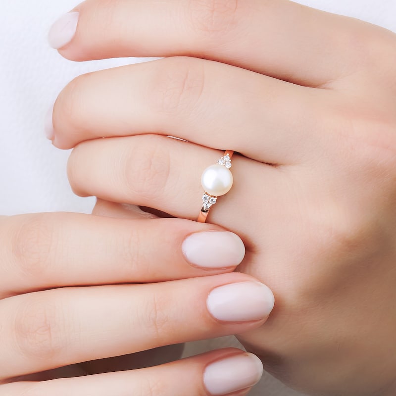 14k Pearl Ring - Etsy