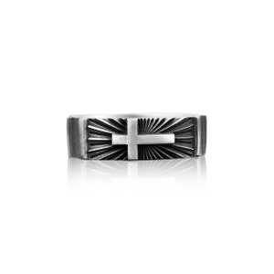 Cross Wedding Band Ring for Christian in Sterling Silver, 10K or 14K ...