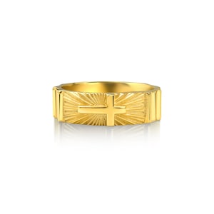 Cross Wedding Band Ring for Christian in Sterling Silver, 10K or 14K ...