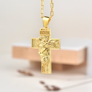 Silver Jesus With Crown Necklace, Jesus With Crown of Thorns on Cross ...