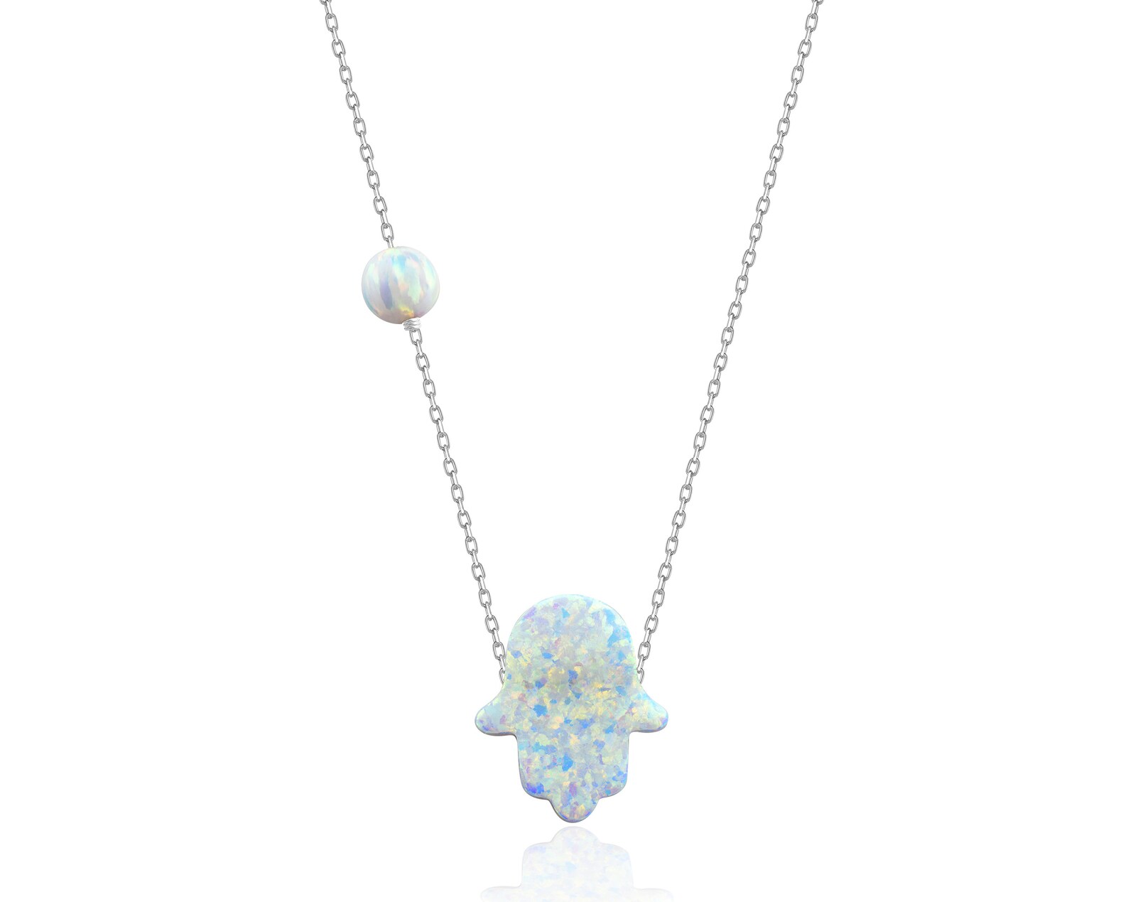 Opal Hamsa Pendant, 14K Hamsa Gold Pendant, 18K Tiny Hamsa Necklace ...