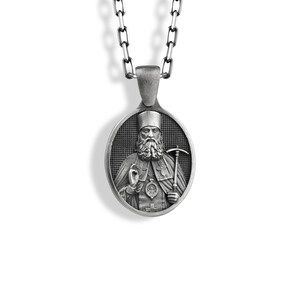 St Luke Pendant Necklace in 14K or 18K Gold, Saint Luke the Evangelist ...