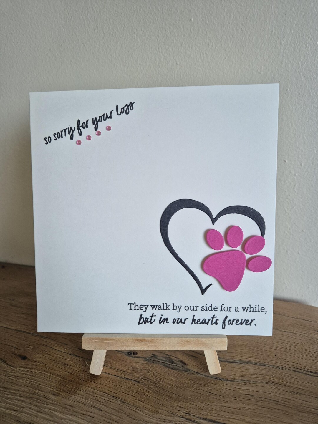 Sorry for Your Loss Pink Paw Print - Etsy