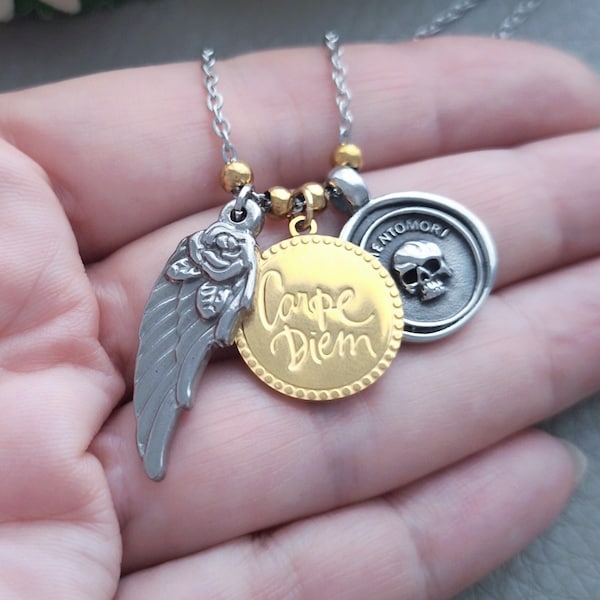Carpe Diem Coin Necklace - Etsy