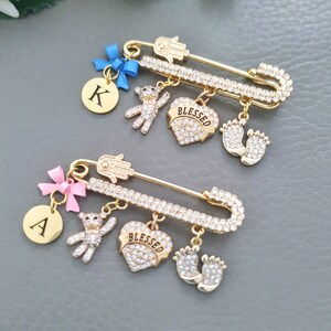 Blessed Heart Baby Pin Elegant Teddy Bear Charm Baby Pin - Etsy