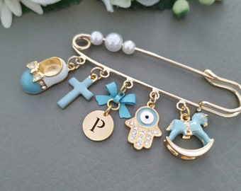 Custom Safety Pin With Guardian Angel Newborn Name Gift - Etsy