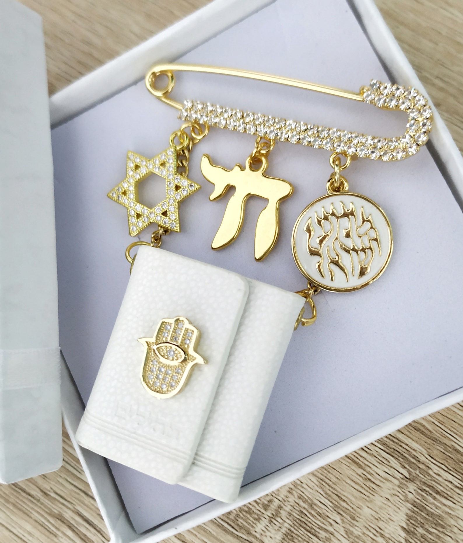 Luxury Gold Tehillim Pin Brooch Judaica Gifts Hebrew Jewish - Etsy Israel