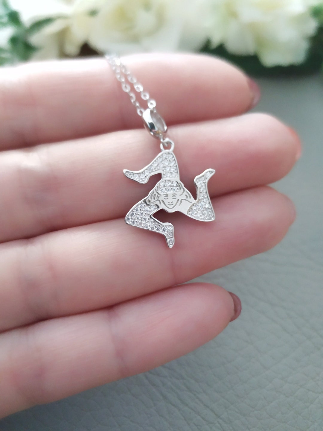 Sicilian Trinacria Necklace in 925 Sterling Silver - Etsy