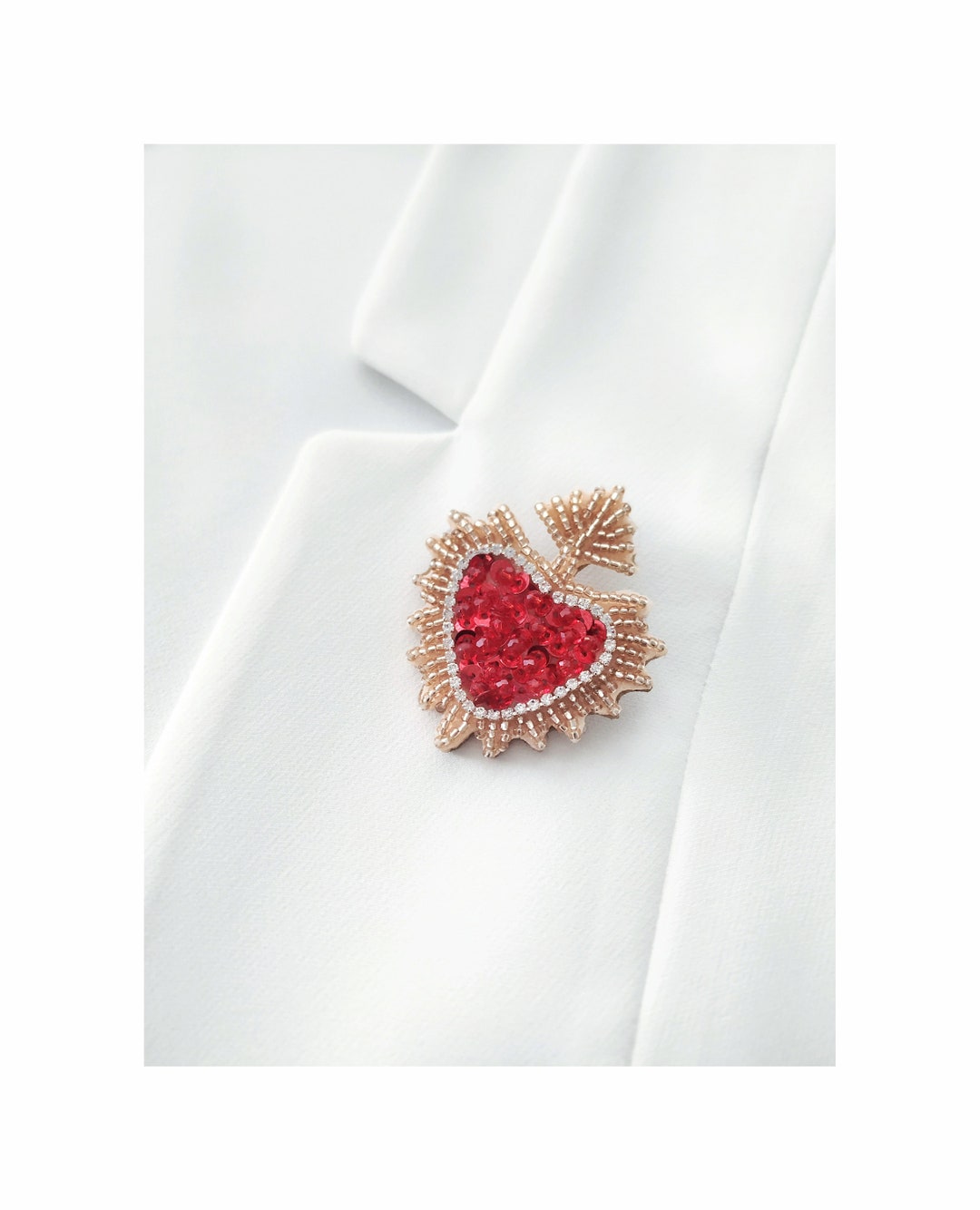 Sacred Heart Pin Brooch - Etsy