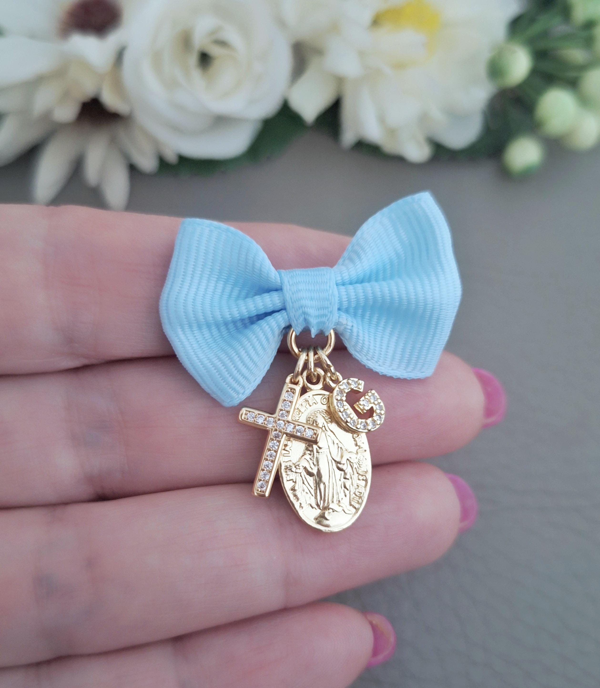 Saint Baby Pins, Virgin Mary Protection Jewelry, Gold Bowknot Brooch ...